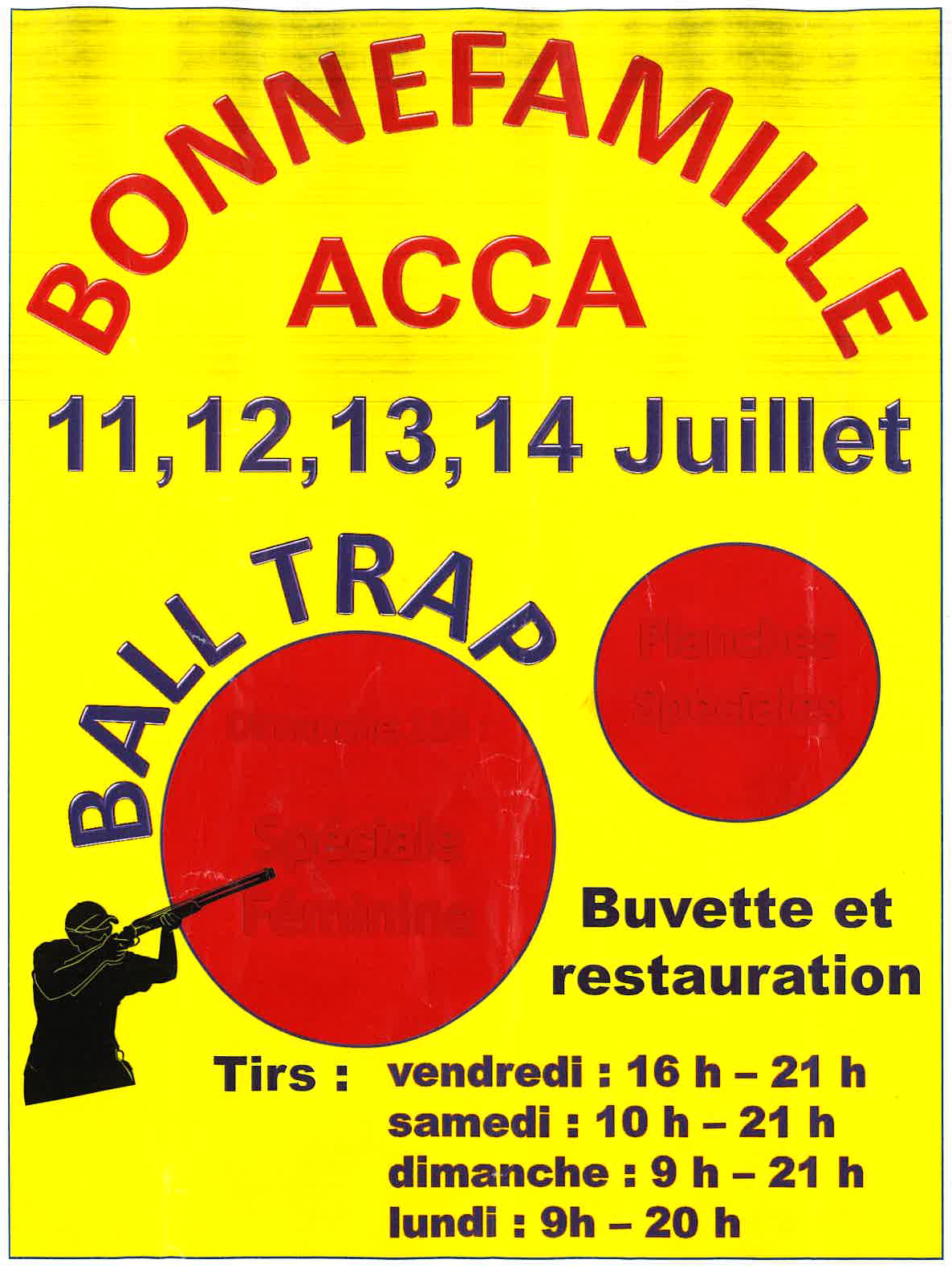 L’ACCA de Bonnefamille organise un Ball Trap les 11-12-13-14 juillet ...